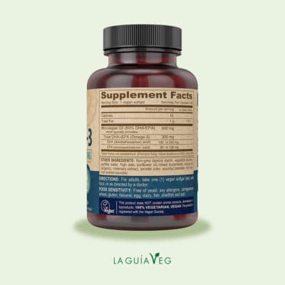 Omega 3 (DHA + EPA) 300mg - 90 cápsulas - DEVA - La Guía Veg